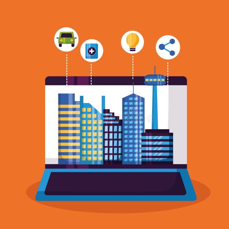 Smart city design stock illustration. Illustration of system - 147946919