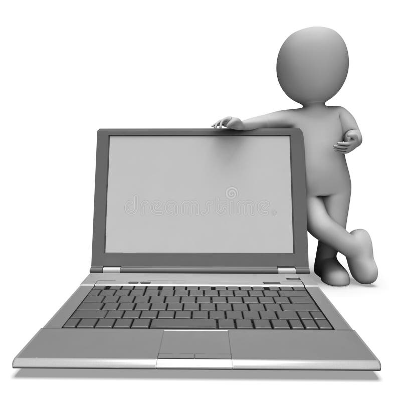 Laptop with Copyspace Showing Browsing Web Online Stock Illustration ...