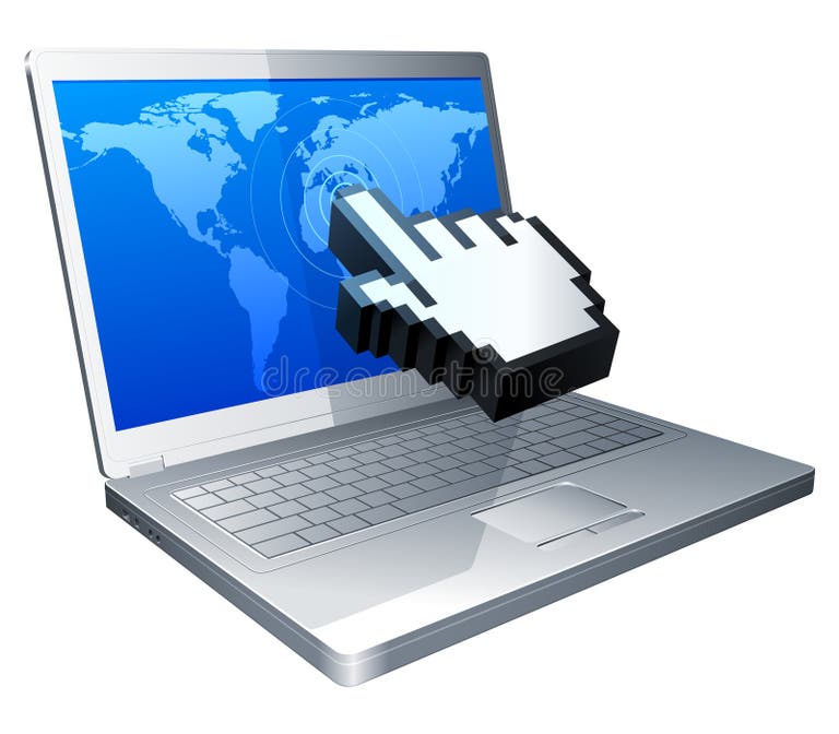 Laptop and cursor. stock vector. Illustration of keyboard - 16871922