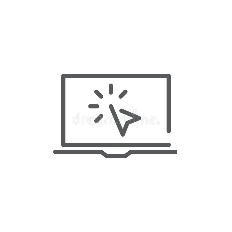 Laptop Cursor Click Vector Icon Symbol Isolated on White Background ...