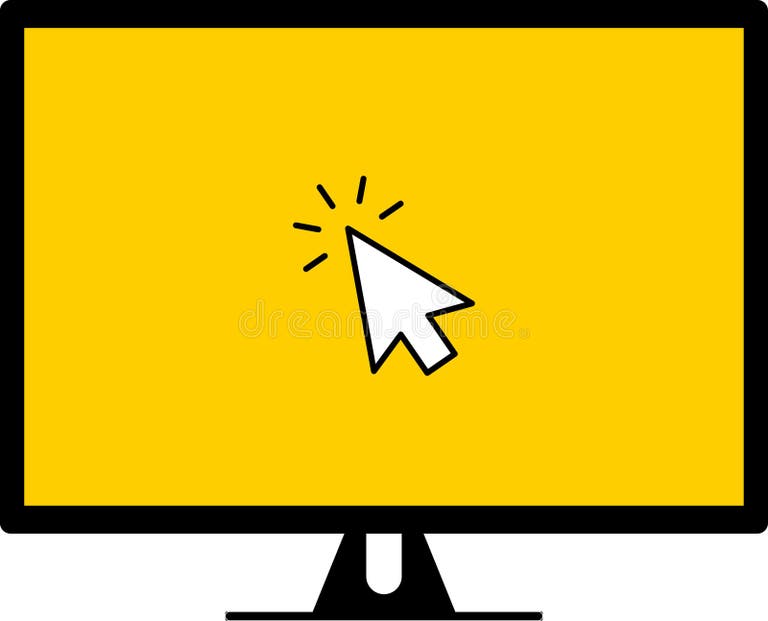 Laptop with Cursor on Screen. Click in Laptop Vector Icon. Computer ...