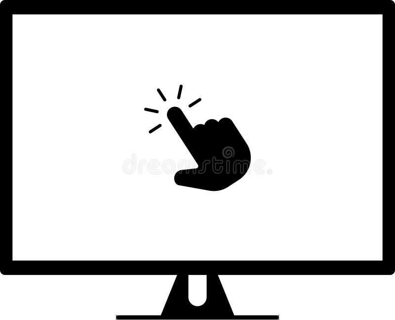 Laptop with Cursor on Screen. Click in Laptop Vector Icon. Computer ...