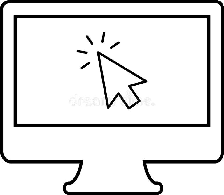 Laptop with Cursor on Screen. Click in Laptop Vector Icon. Computer ...