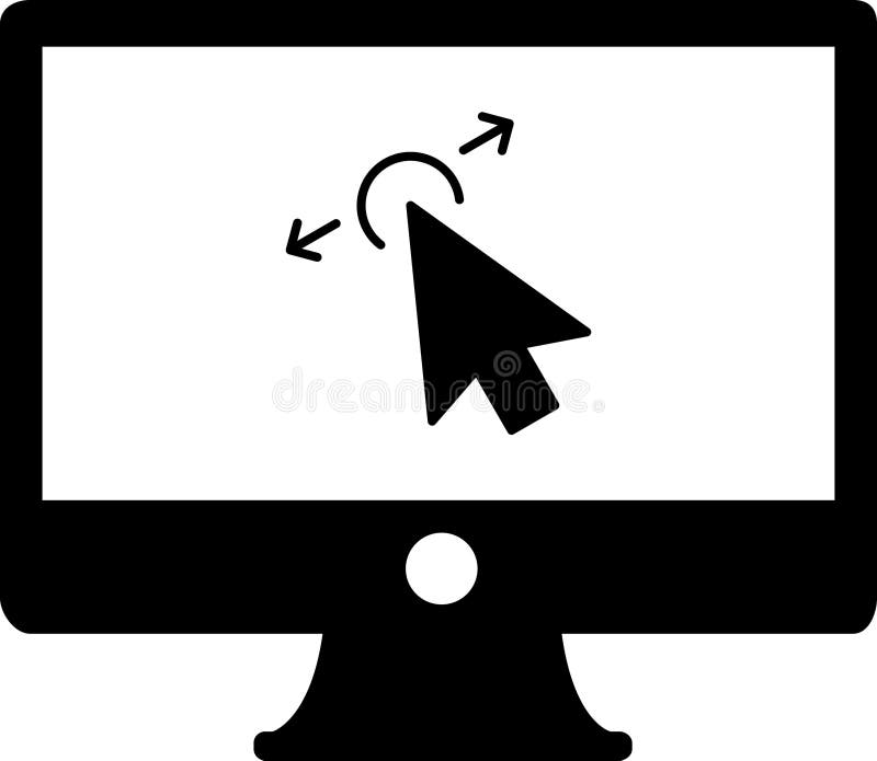 Laptop with Cursor on Screen. Click in Laptop Vector Icon. Computer ...