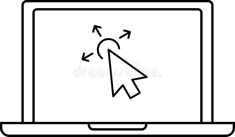 Laptop with Cursor on Screen. Click in Laptop Vector Icon. Computer ...