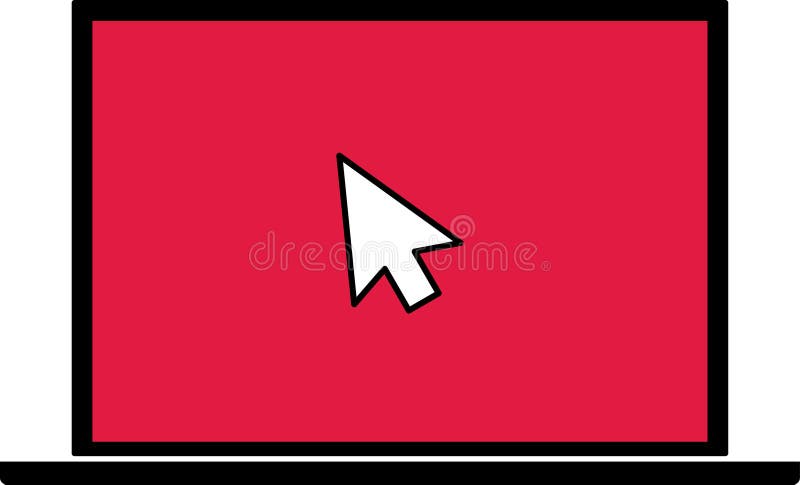 Laptop with Cursor on Screen. Click in Laptop Vector Icon. Computer ...
