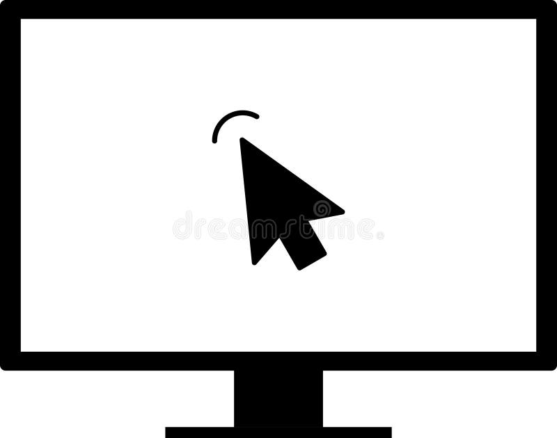 Laptop with Cursor on Screen. Click in Laptop Vector Icon. Computer ...