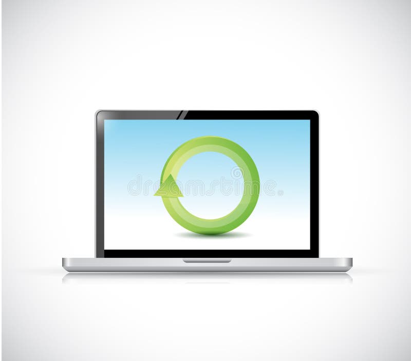 Laptop Cycle Illustration Design Stock Illustration - Illustration of ...