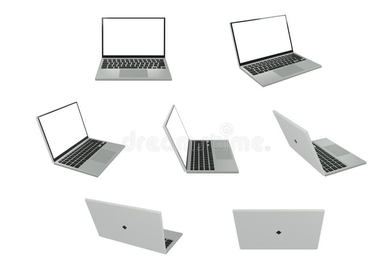 Laptop with 3D Structure. Various Angles Stock Illustration ...