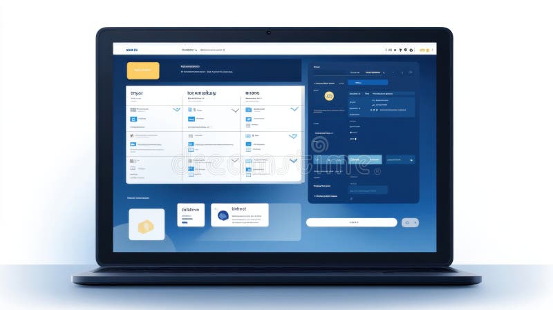 A Laptop with a Dashboard on the Screen Stock Illustration ...
