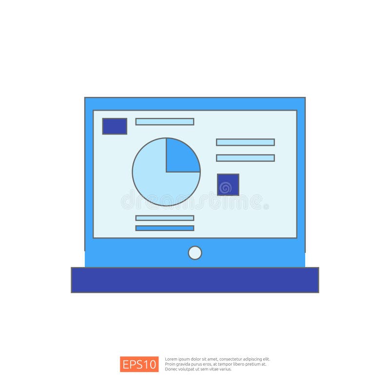 Laptop with Data Analytics Chart and Graphs on Screen, Business and ...