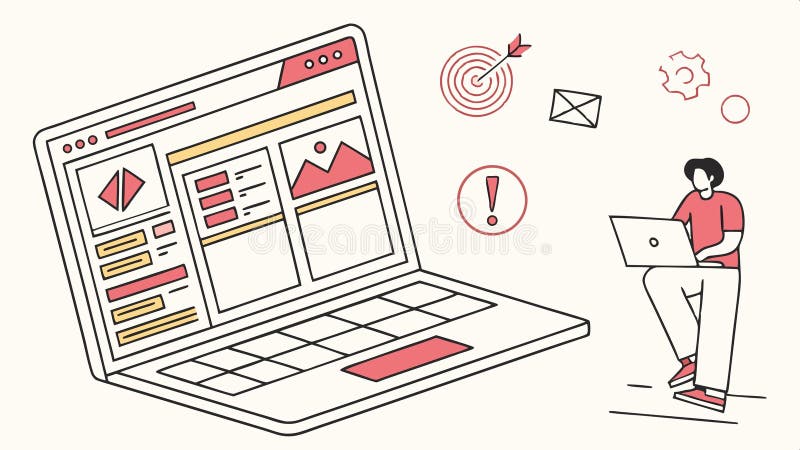 Laptop with Data Graphs, Business Analytics and Digital Information Vector Design Generative AI ...