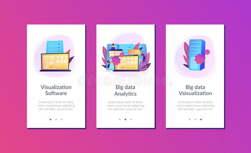 Big Data Visualization App Interface Template. Stock Vector ...