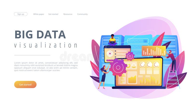 Big Data Visualization Concept Landing Page. Stock Vector ...