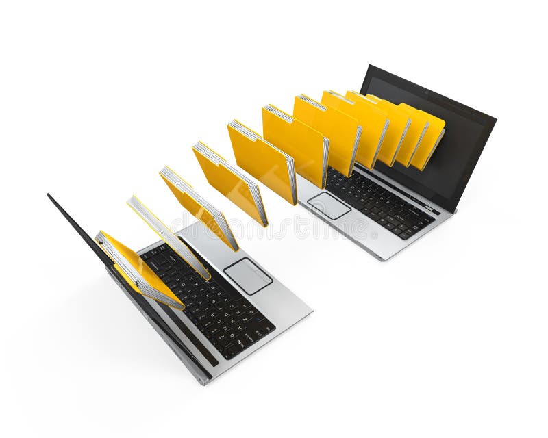 Laptop-Daten-Übertragung stock abbildung. Illustration von begrifflich ...