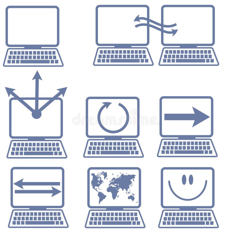 Laptop De Pictogrammen Van De Computer Stock Illustratie - Illustration ...