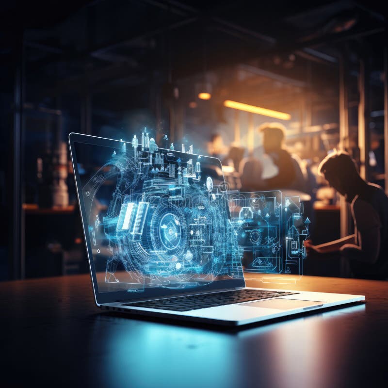 Laptop Designed for the Future. Generative Ai Stock Illustration ...