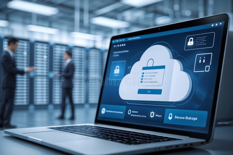 A Laptop or Desktop Computer that Displays Cloud File Storage and a Secure Data Backup Solution ...