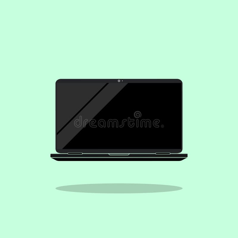 Laptop, Desktop, Computer Icon in Black Simple Design on an Isolated ...