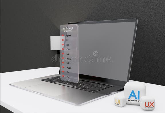 Laptop Desktop 3d Illustration ,data Analytics Website Seo ,algorithm Ai Ui Ux ,programming ...