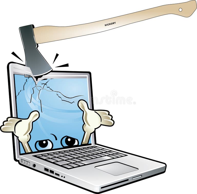 Laptop destruction stock vector. Illustration of junk - 10691646