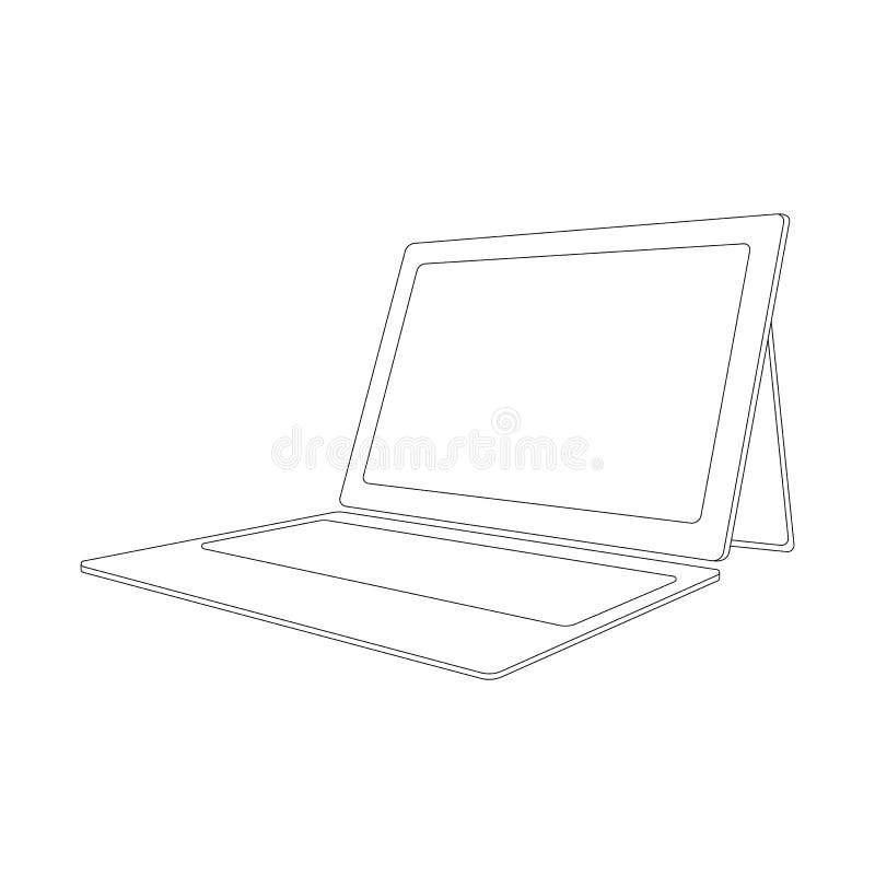 Closed Laptop Drawing Stock Illustrations – 66 Closed Laptop Drawing ...