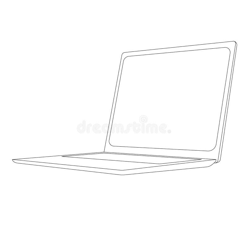 Closed Laptop Drawing Stock Illustrations – 96 Closed Laptop Drawing ...