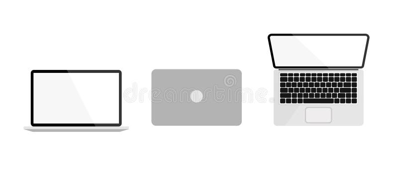 Laptop from Different Angles or Position. Stock Vector - Illustration ...