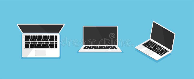 Laptop from Different Angles or Position. Stock Vector - Illustration ...