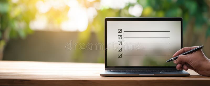 The Laptop with a Digital Checklist for Enhanced Productivity and ...