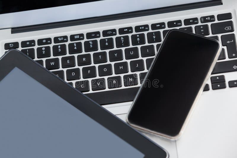 Laptop, Digital Tablet and Mobile Phone Stock Image - Image of ...