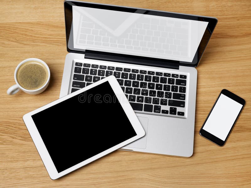 Laptop, Digital Tablet and Mobile Phone Stock Image - Image of display ...
