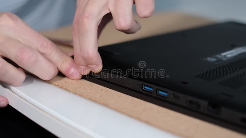 Unrecognizable Engineer Separating Computer from Case. Electronic ...