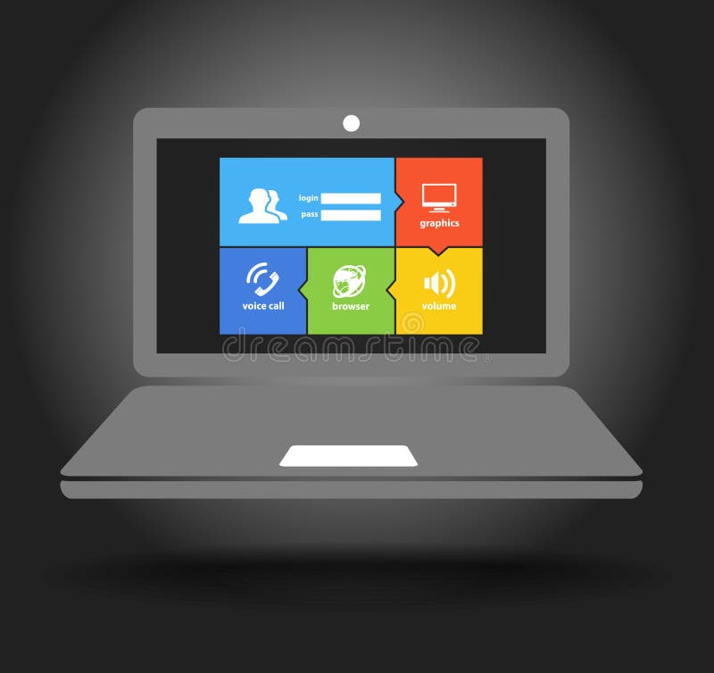 Laptop display stock vector. Illustration of screen, computer - 33013377