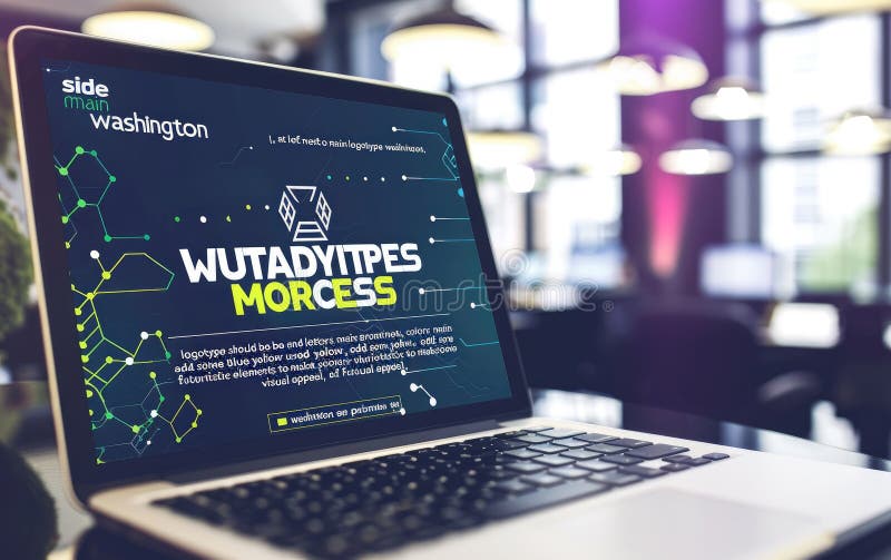 A Laptop Displaying Angel Wings is Placed on a Table Stock Illustration ...