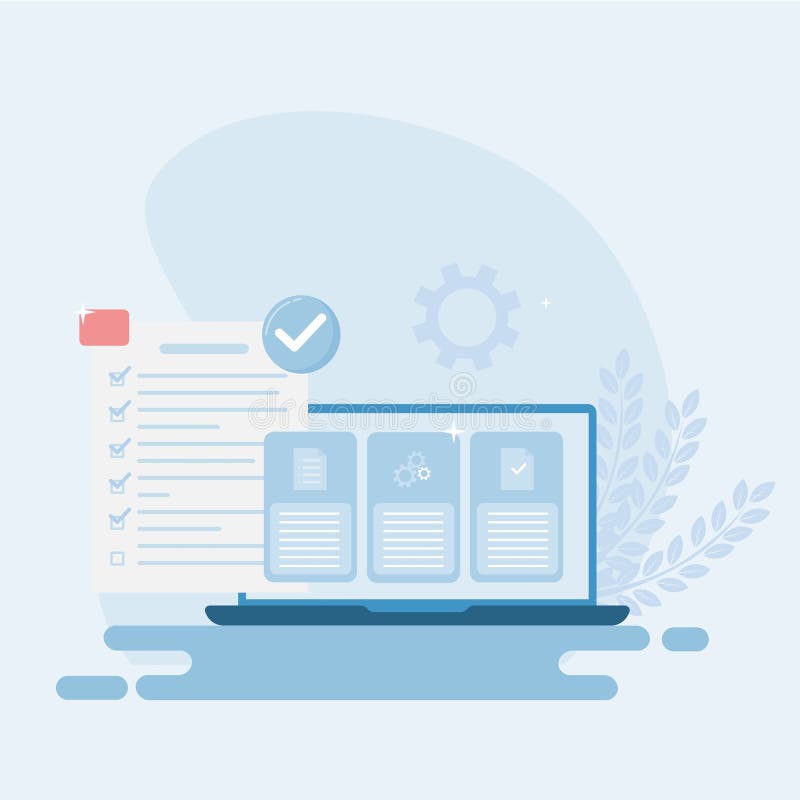 Project and Task Management. Tick Mark. Illustration of Optimization ...