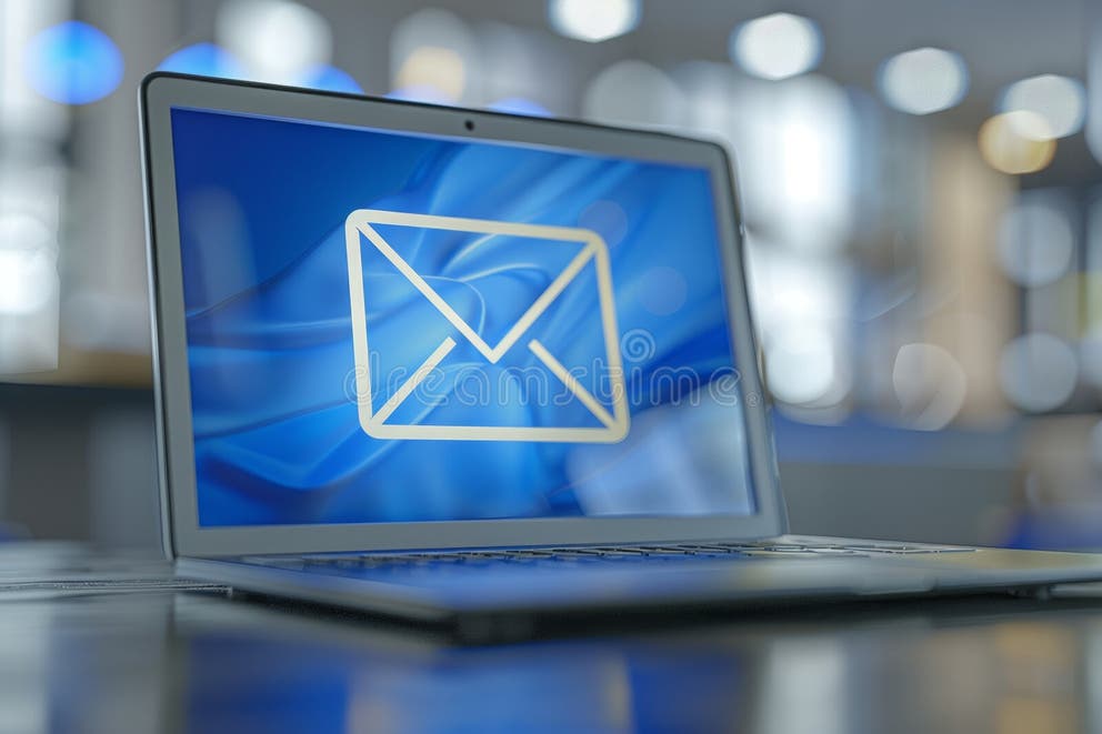 Laptop Displaying Email Interface for Sending and Receiving Messages ...