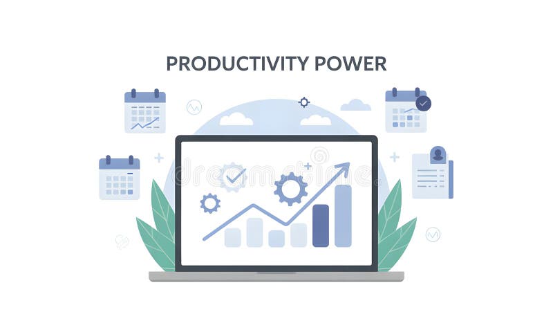 Productivity Power: Boosting Your Efficiency Stock Illustration - Illustration of screenshot ...