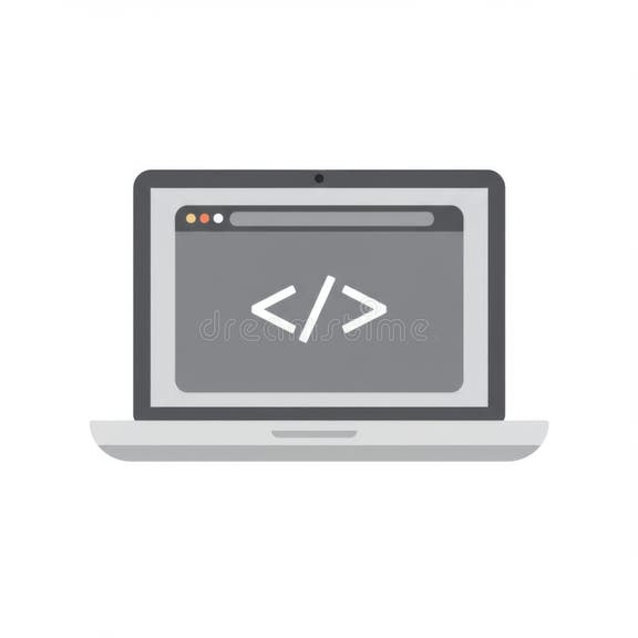 Laptop Displaying Html Code on Screen in Gray and White Color Scheme ...