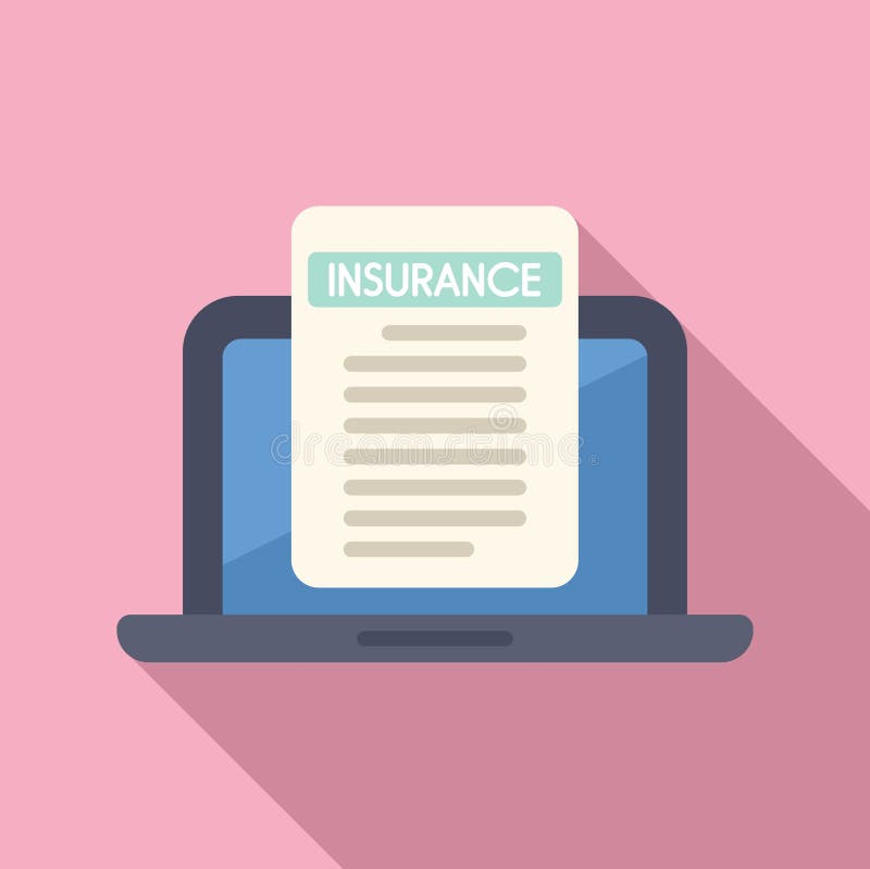 Laptop Displaying Insurance Policy Document, Online Insurance Concept ...