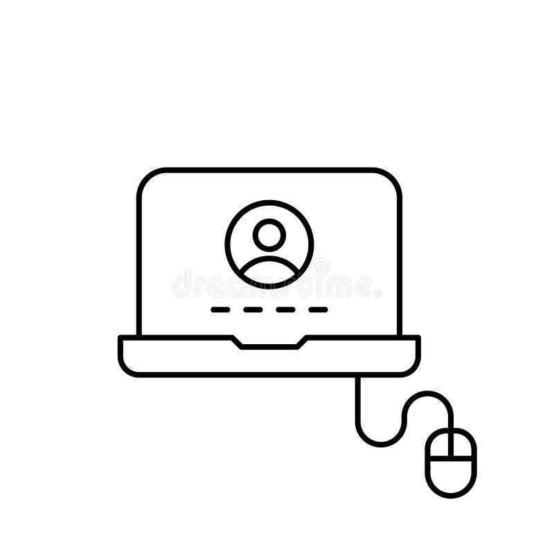 Laptop Displaying a Login Field and Mouse. User Entry To Secure Account ...
