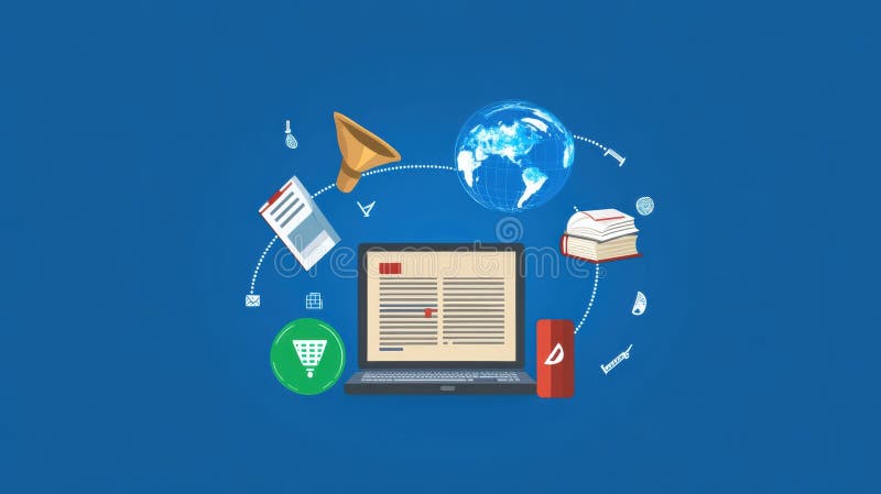 Global Online Education stock illustration. Illustration of education ...