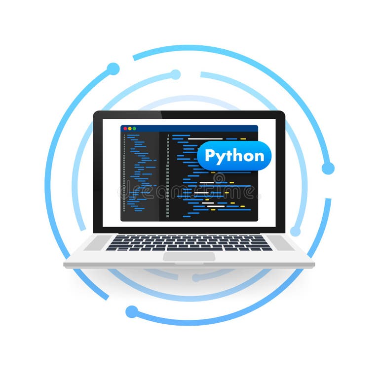 Laptop Displaying Python Code On Screen Programming And Software Development Concept Stock