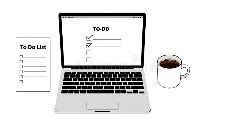 A Laptop Displaying a To-do List with Checked Boxes, Indicating Tasks ...