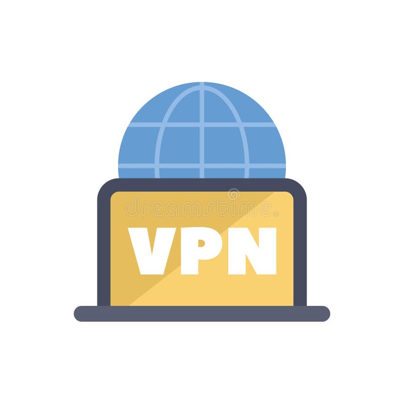 Laptop Showing Vpn with Globe Icon for Secure Connection Stock ...