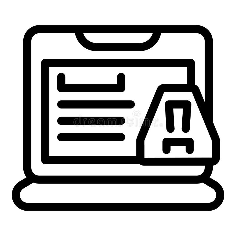 Laptop Showing Warning Message Icon for System Error or Virus Detection ... Laptop Showing Warning Message Icon for System Error or Virus Detection ...