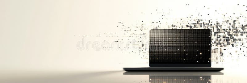 The Laptop Displays a Captivating Effect of Pixels Dispersing from Its ...