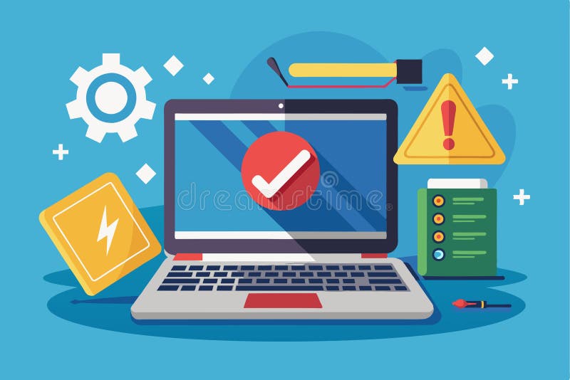 A Laptop Displays a Data Error Message Amidst Various Maintenance Tools ...