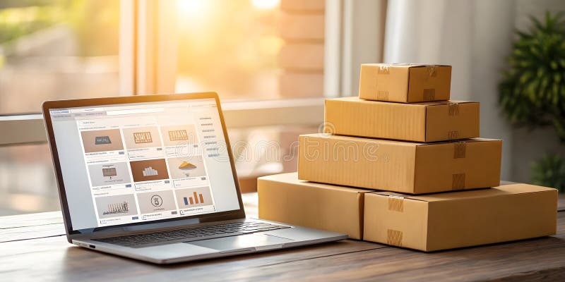 Home-based Business Thriving! Online Orders Stacked High, Ready for ...