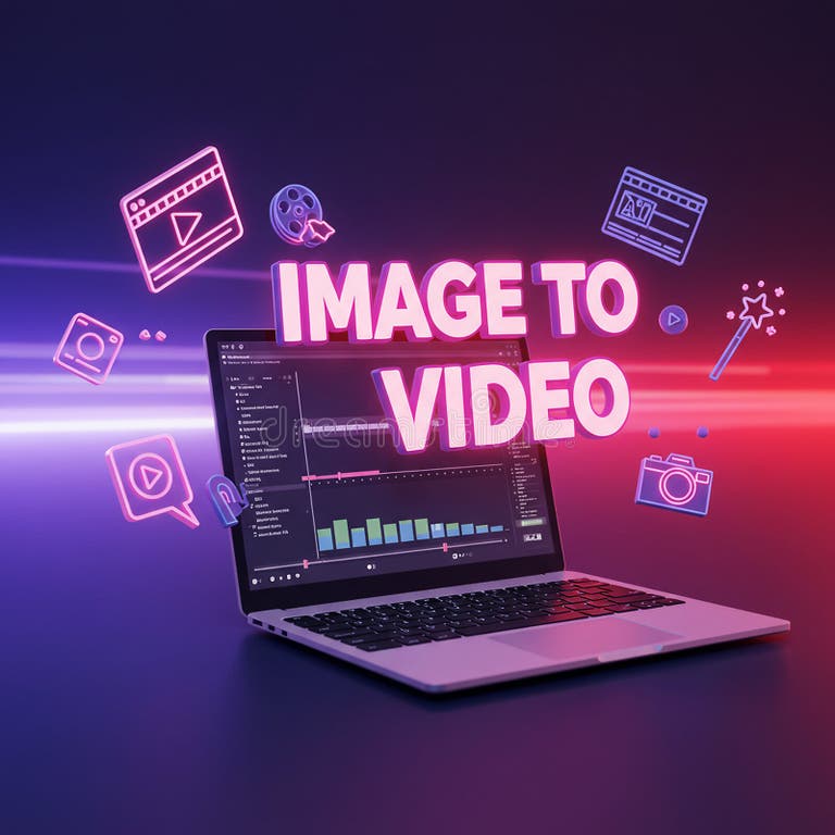 A Laptop Displays a Video Editing Software Interface with Graph ...